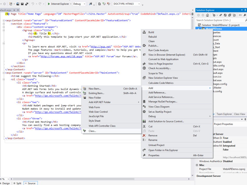 : Using ASP.Net WebAPI with Web Forms